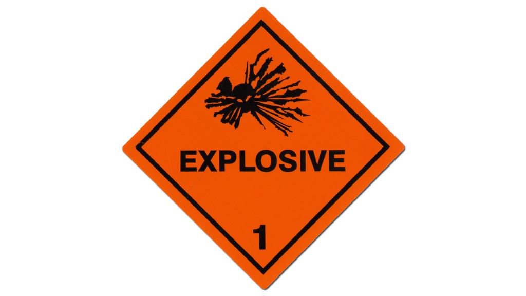 Containerlabel Kl. 1, Explosive, 25x25cm, 1 Stk. – ME Logistic